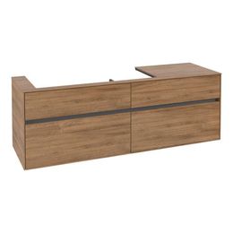 Villeroy & Boch Villeroy und Boch Collaro Waschtischunterschrank C02900RH 160x54,8x50cm, Waschtisch links, Kansas Oak
