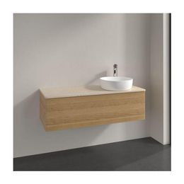 Villeroy & Boch Villeroy und Boch Antao Waschtisch-Unterschrank K34153HN 120x36x50cm, Hahnloch, Waschbeckenplattenfarbe botticino, honey oak