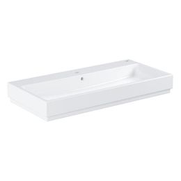 Grohe Cube Keramik Waschtisch 3938600H 100cm, 1 Hahnloch mit &Uuml;berlauf, alpinwei&szlig; PureGuard