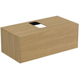 Ideal Standard Conca Waschtisch-Unterschrank T3930Y6 mit Ausschnitt, 1 Auszug, 100x50,5x37 cm, mittig, Eiche hell Furnier