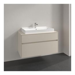 Villeroy & Boch Villeroy und Boch Collaro Waschtischunterschrank C020B0VN 100x54,8x50cm, Waschtisch mittig, LED-Beleuchtung 7,3 W, cashmere grey