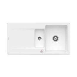 Villeroy & Boch Villeroy und Boch Siluet Flächenbündige Spüle 33372FRW mit Ablaufgarnitur und Excenterbetätigung, Stone White