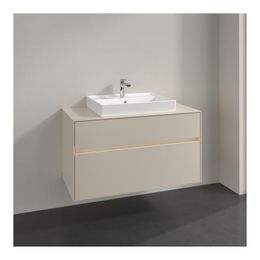 Villeroy & Boch Villeroy und Boch Collaro Waschtischunterschrank C019B0VN 100x54,8x50cm, Waschtisch mittig, LED-Beleuchtung 7,3 W, cashmere grey