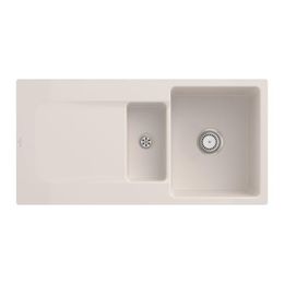 Villeroy & Boch Villeroy und Boch Siluet Flächenbündige Spüle 33371FKR mit Ablaufgarnitur und Handbetätigung, Crema