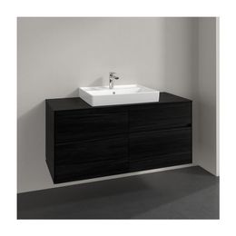 Villeroy & Boch Villeroy und Boch Collaro Waschtischunterschrank C08800AB 140x54,8x50cm, Waschtisch mittig, black oak