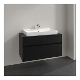 Villeroy & Boch Villeroy und Boch Collaro Waschtischunterschrank C020B0VL 100x54,8x50cm, Waschtisch mittig, LED-Beleuchtung 7,3 W, volcano black