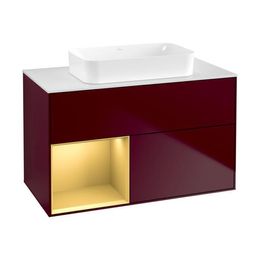 Villeroy & Boch Villeroy und Boch Finion Waschtischunterschrank F651HFHB 100x60,3x50,1cm, Regal links Gold matt, Peony Matt