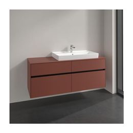 Villeroy & Boch Villeroy und Boch Collaro Waschtischunterschrank C090B0AH 140x54,8x50cm, Waschtisch rechts, mit LED-Beleuchtung, wine red