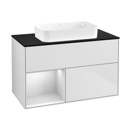 Villeroy & Boch Villeroy und Boch Finion Waschtischunterschrank F652MTMT 100x60,3x50,1cm, Regal links White matt lacquer, White matt lacquer