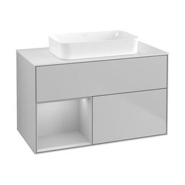 Villeroy & Boch Villeroy und Boch Finion Waschtischunterschrank F651GJGJ 100x60,3x50,1cm, Regal links Light grey matt, Light grey matt