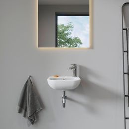 Duravit D-Code Handwaschbecken 0705360009 36 x 27 cm, mit &Uuml;berlauf, Hahnloch links, wei&szlig; Hochglanz