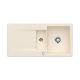 Villeroy & Boch Villeroy und Boch Siluet Flächenbündige Spüle 33372FFU mit Ablaufgarnitur und Excenterbetätigung, Ivory