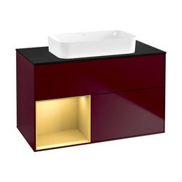 Villeroy & Boch Villeroy und Boch Finion Waschtischunterschrank F652HFHB 100x60,3x50,1cm, Regal links Gold matt, Peony Matt