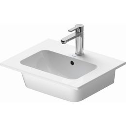 Duravit Me by Starck Möbel-Waschtisch 2336530060 53 x 43 cm, weiß, ohne Hahnloch, mit Überlauf, Hahnlochbank