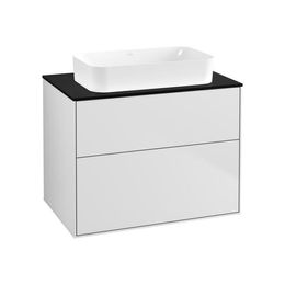 Villeroy & Boch Villeroy und Boch Finion Waschtischunterschrank G63200MT 80x60,3x50,1mm, Wandbeleuchtung, Glass Black Matt, White matt lacquer