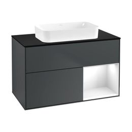 Villeroy & Boch Villeroy und Boch Finion Waschtischunterschrank G662GFHG 100x60,3x50,1cm, Regal rechts Glossy white lacquer, Midnight Blue Matt Lacquer