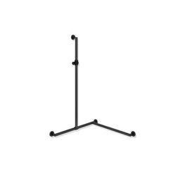 HEWI System 900 Duschhandlauf 900.35.30860CV 1250 x 965 x 1185 mm, pulverbeschichtet schwarz tiefmatt, Ausf&uuml;hrung rechts