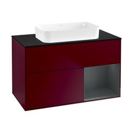 Villeroy & Boch Villeroy und Boch Finion Waschtischunterschrank G662HGHB 100x60,3x50,1cm, Regal rechts Midnight Blue Matt Lacquer, Peony Matt
