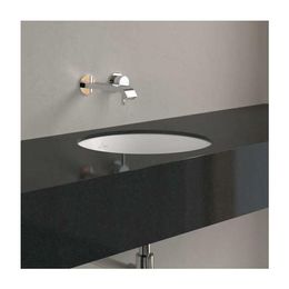 Villeroy & Boch Villeroy und Boch Loop & friends Unterbauwaschbecken 4A5200RW rund, ohne Hahnlochbank, mit &Uuml;berlauf, &Oslash; 38 cm, stone white CeramicPlus