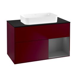 Villeroy & Boch Villeroy und Boch Finion Waschtischunterschrank G662GKHB 100x60,3x50,1cm, Regal rechts Anthracite matt, Peony Matt
