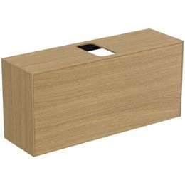 Ideal Standard Conca Waschtisch-Unterschrank T3937Y6 mit Ausschnitt, 1 Auszug, 120x37x55 cm, mittig, Eiche hell Furnier