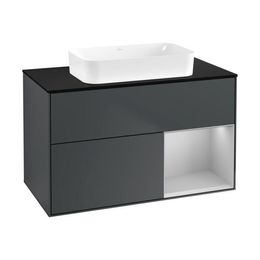 Villeroy & Boch Villeroy und Boch Finion Waschtischunterschrank G662GJHG 100x60,3x50,1cm, Regal rechts Light grey matt, Midnight Blue Matt Lacquer