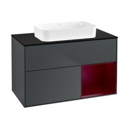 Villeroy & Boch Villeroy und Boch Finion Waschtischunterschrank G662HBHG 100x60,3x50,1cm, Regal rechts Peony, Midnight Blue Matt Lacquer