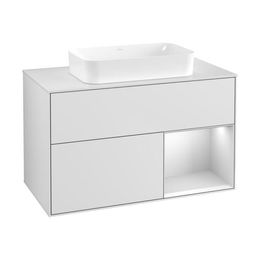 Villeroy & Boch Villeroy und Boch Finion Waschtischunterschrank G661MTMT 100x60,3x50,1cm, Regal rechts White matt lacquer, White matt lacquer
