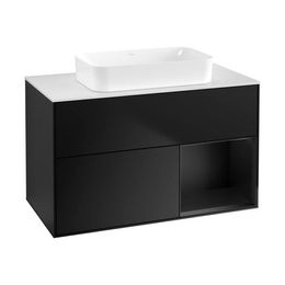 Villeroy & Boch Villeroy und Boch Finion Waschtischunterschrank G661PDPD 100x60,3x50,1cm, Regal rechts Black matt lacquer, Black matt lacquer