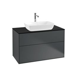 Villeroy & Boch Villeroy und Boch Finion Waschtischunterschrank G76200HG 100x60,3cm, Emotion, Abdeckplatte black matt, Midnight Blue Matt Lacquer