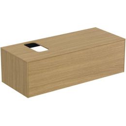 Ideal Standard Conca Waschtisch-Unterschrank T3932Y6 mit Ausschnitt, 1 Auszug, 120x50,5x37 cm, rechts/links, Eiche hell Furnier