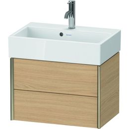 Duravit XViu Waschtisch-Unterschrank XV43160B130 58,4x38,4x39,7cm, 2 Schubk&auml;sten, champagner matt, Eiche natur
