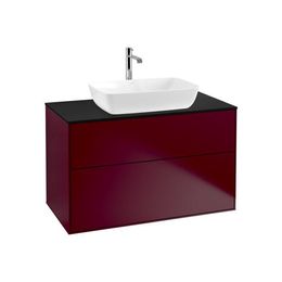 Villeroy & Boch Villeroy und Boch Finion Waschtischunterschrank G76200HB 100x60,3cm, Emotion, Abdeckplatte black matt, Peony Matt