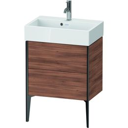 Duravit XViu Waschtisch-Unterschrank XV44580B279 58,4x38,4x49,3cm, 2 Ausz&uuml;ge, schwarz matt, nussbaum natur