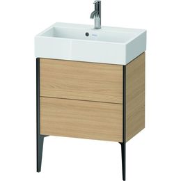 Duravit XViu Waschtisch-Unterschrank XV44580B230 58,4x38,4x49,3cm, 2 Ausz&uuml;ge, schwarz matt, Eiche natur
