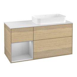 Villeroy & Boch Villeroy und Boch Finion Waschtischunterschrank G681GJPC 120x60,3x50,1cm, Regal links Light grey matt, Oak Veneer
