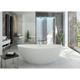 Hoesch Namur freistehende Badewanne 4403.013305 wei&szlig; matt, Solique, 190 x 90 cm, verchromt