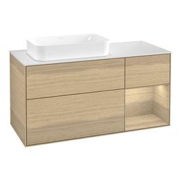 Villeroy & Boch Villeroy und Boch Finion Waschtischunterschrank F691PCPC 120x60,3x50,1cm, Regal rechts Oak Veneer, Oak Veneer
