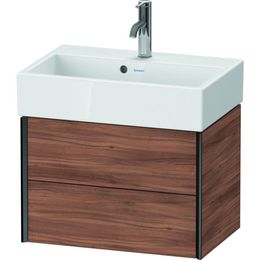Duravit XViu Waschtisch-Unterschrank XV43160B279 58,4x38,4x39,7cm, 2 Schubk&auml;sten, schwarz matt, nussbaum natur