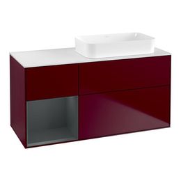 Villeroy & Boch Villeroy und Boch Finion Waschtischunterschrank G681HGHB 120x60,3x50,1cm, Regal links Midnight Blue Matt Lacquer, Peony Matt