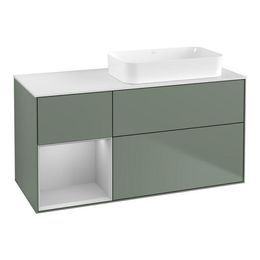 Villeroy & Boch Villeroy und Boch Finion Waschtischunterschrank G681GJGM 120x60,3x50,1cm, Regal links Light grey matt, Olive Matt Lacquer