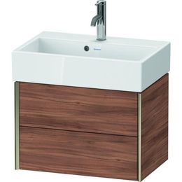 Duravit XViu Waschtisch-Unterschrank XV43160B179 58,4x38,4x39,7cm, 2 Schubk&auml;sten, champagner matt, nussbaum natur