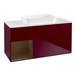 Villeroy & Boch Villeroy und Boch Finion Waschtischunterschrank G701GNHB 120x60,3x50,1cm, Regal rechts Walnut veneer, Peony Matt
