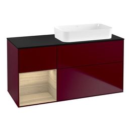 Villeroy & Boch Villeroy und Boch Finion Waschtischunterschrank G682PCHB 120x60,3x50,1cm, Regal links Oak Veneer, Peony Matt