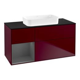 Villeroy & Boch Villeroy und Boch Finion Waschtischunterschrank G702GKHB 120x60,3x50,1cm, Regal rechts Anthracite matt, Peony Matt