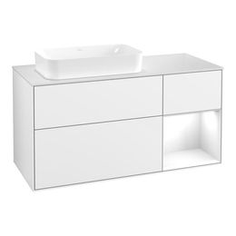 Villeroy & Boch Villeroy und Boch Finion Waschtischunterschrank F691GFGF 120x60,3x50,1cm, Regal rechts Glossy white lacquer, Glossy white lacquer