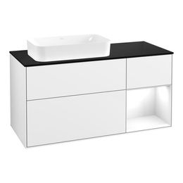 Villeroy & Boch Villeroy und Boch Finion Waschtischunterschrank G692GFGF 120x60,3x50,1cm, Regal rechts Glossy white lacquer, Glossy white lacquer