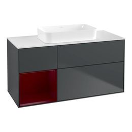 Villeroy & Boch Villeroy und Boch Finion Waschtischunterschrank G701HBHG 120x60,3x50,1cm, Regal rechts Peony, Midnight Blue Matt Lacquer