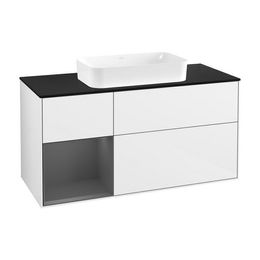 Villeroy & Boch Villeroy und Boch Finion Waschtischunterschrank G702GKGF 120x60,3x50,1cm, Regal rechts Anthracite matt, Glossy white lacquer