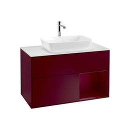 Villeroy & Boch Villeroy und Boch Finion Waschtischunterschrank F781HBHB 100cm, Abdeckplatte white matt, Regale Peony matt lacquer, Peony Matt